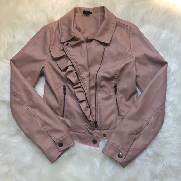 Rue21 | Jackets & Coats | Blush Faux Leather Ruffle Jacket | Poshmark